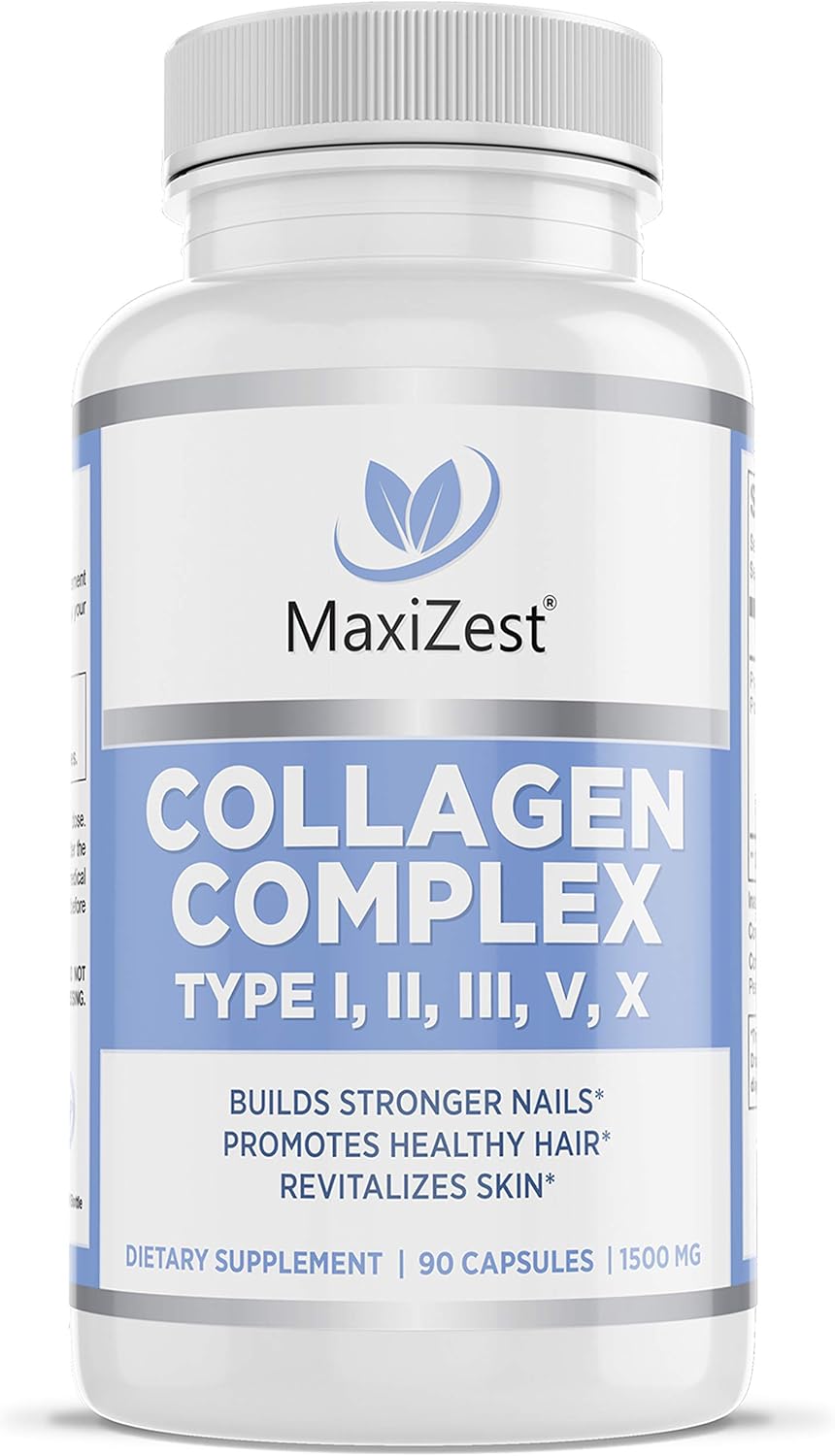 Amazon.com: MaxiZest Collagen Pills - Type I, II, III, V, X - Premium ...