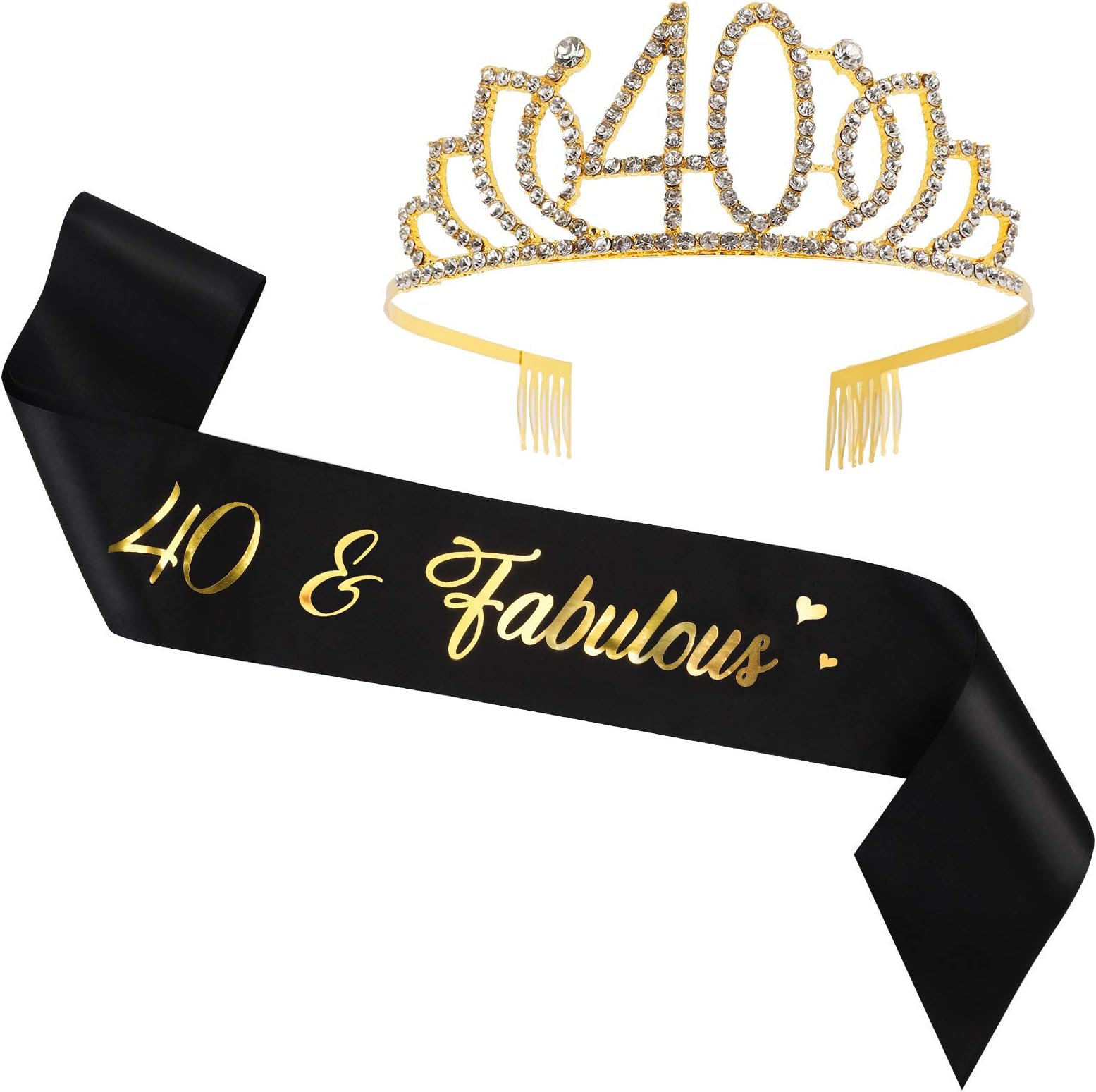 Amazon.com: Casoty 40th Birthday Sash and Tiara for Women, 40th ...