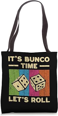 Amazon.com: It's Bunco Time Lets Roll Vintage Bunco Dice Game Tote Bag ...
