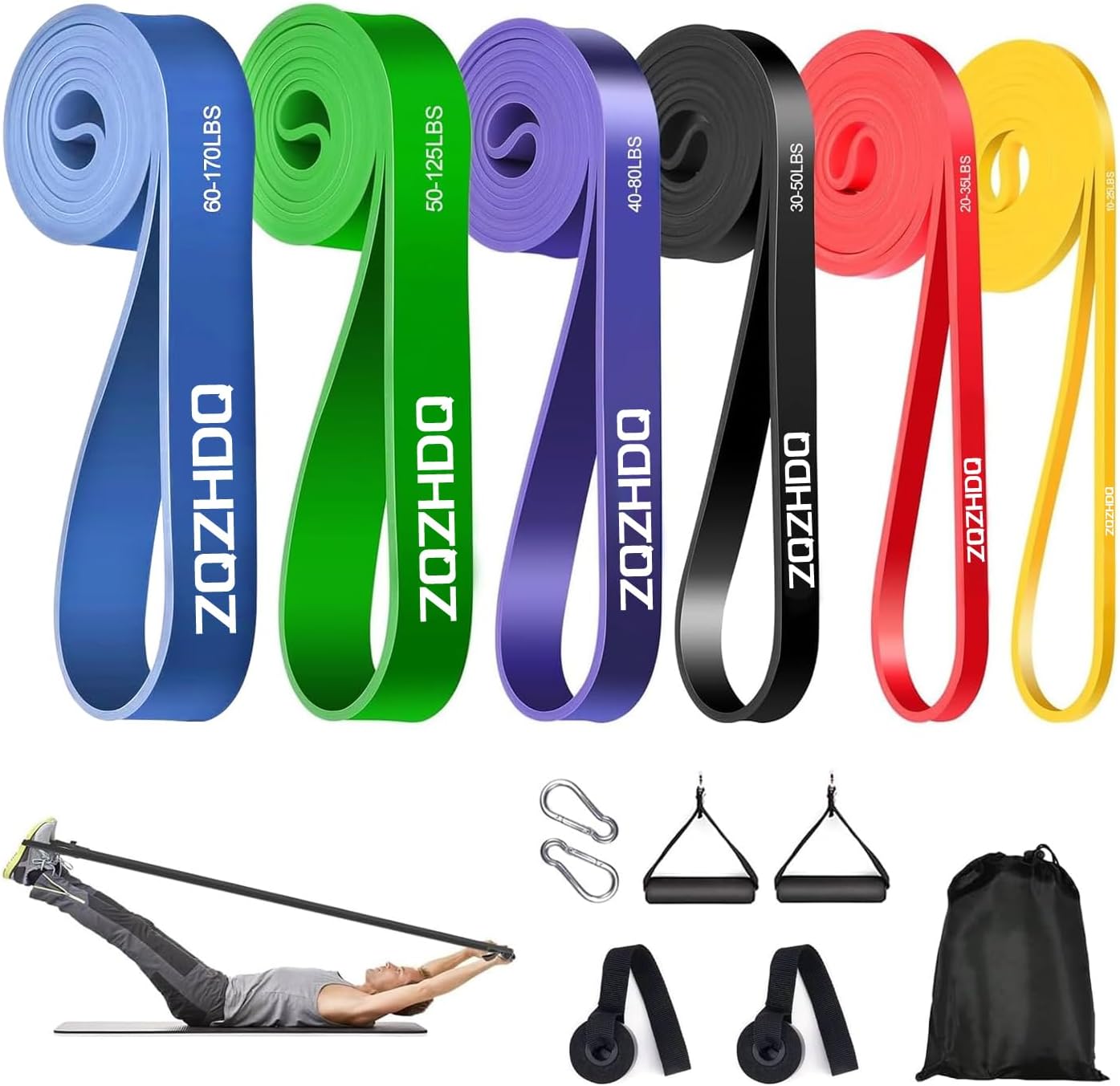 ZQZHDQ Resistance Bands 6 Pcs, Essential Power Bands, Resistance Band ...