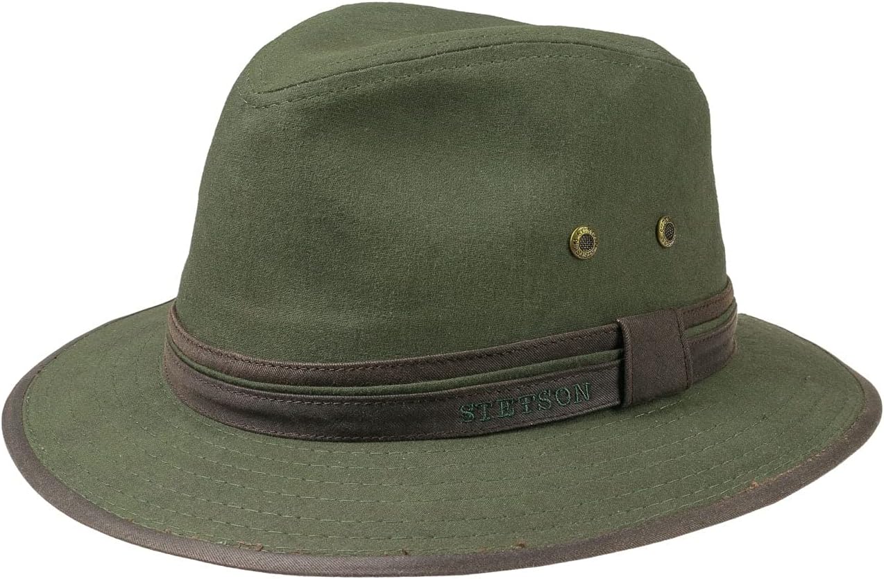 Stetson Cotton Traveller Hat Men Olive 7 3/4-7 7/8 at Amazon Men’s ...