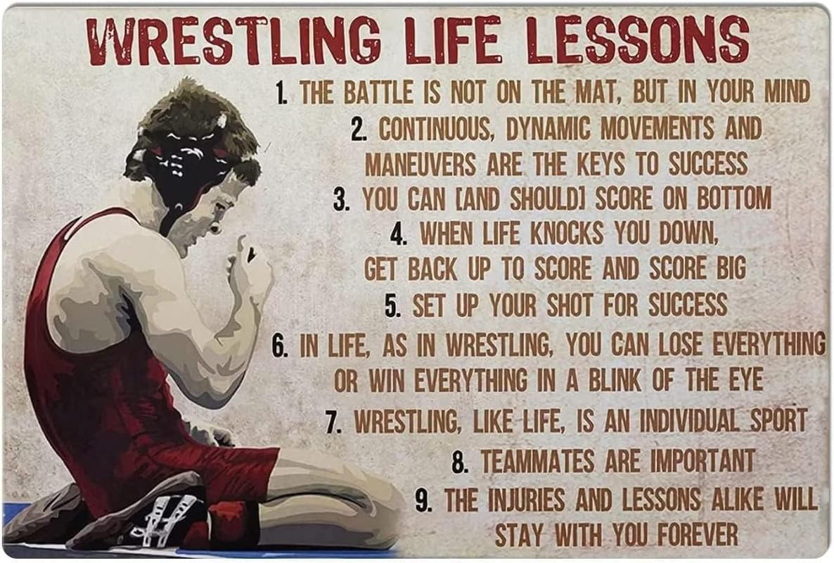Amazon.com: Wrestling Life Lessons Metal Tin Signs Vintage Wrestling ...