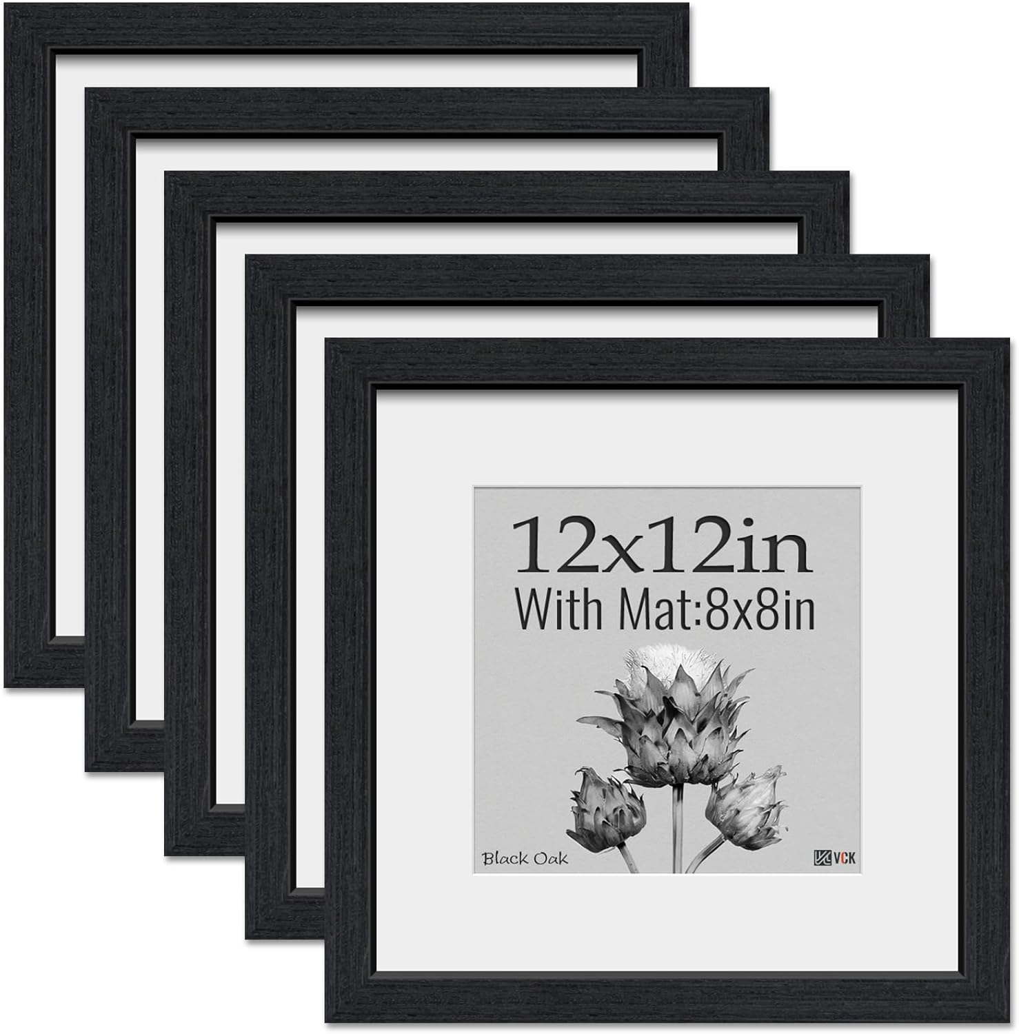 Amazon.com - VCK 12x12 Picture Frame 5 pk, Natural Wood Grain Black Oak ...