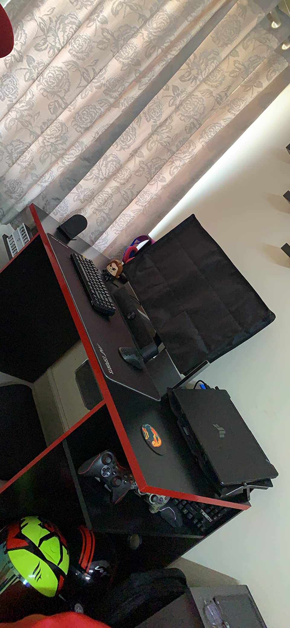 Madesa Large Modern Gaming Computer Desk 53 Inch with 5 Shelves