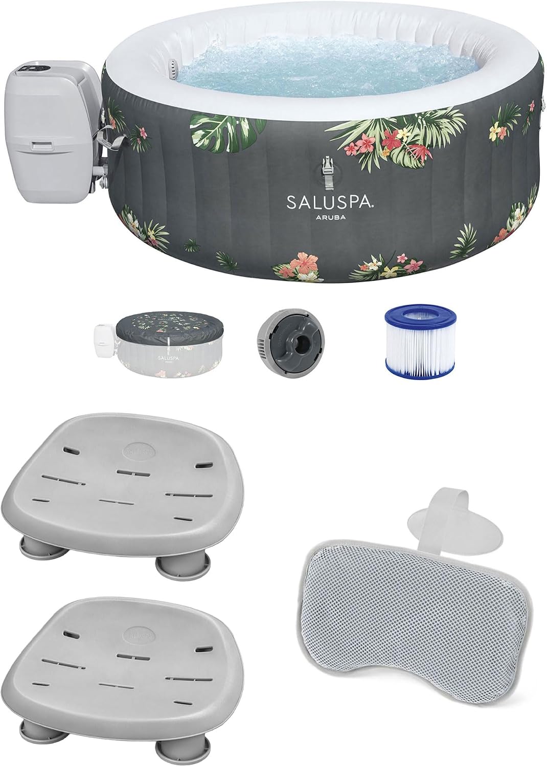 Amazon.com : Bestway SaluSpa Aruba AirJet Inflatable Hot Tub with 110 ...