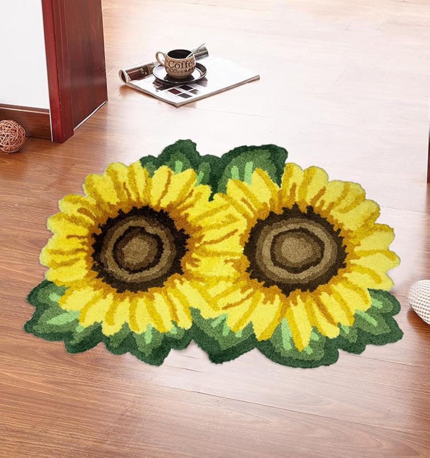 Amazon.com: USTIDE Sunflower Area Rug, Yellow Flower Doormat Cute Rug ...