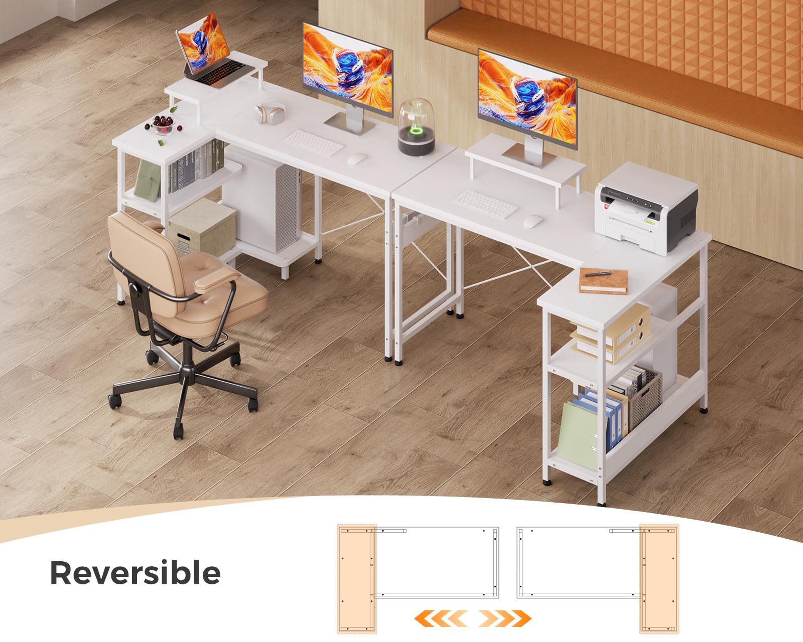 Snapklik.com : ODK 47 Inch Small L Shaped Computer Desk