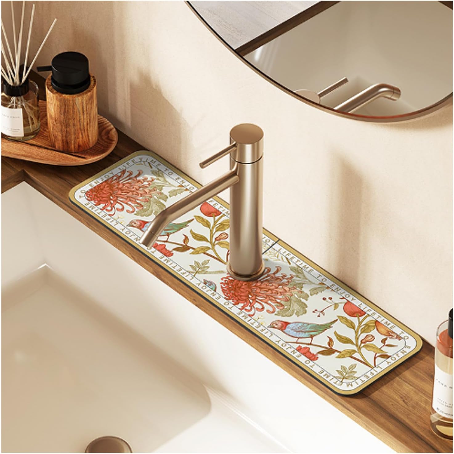 Amazon.com: 2 Pcs 2024 NEW Fantasy Style Faucet Draining Mat, Self ...