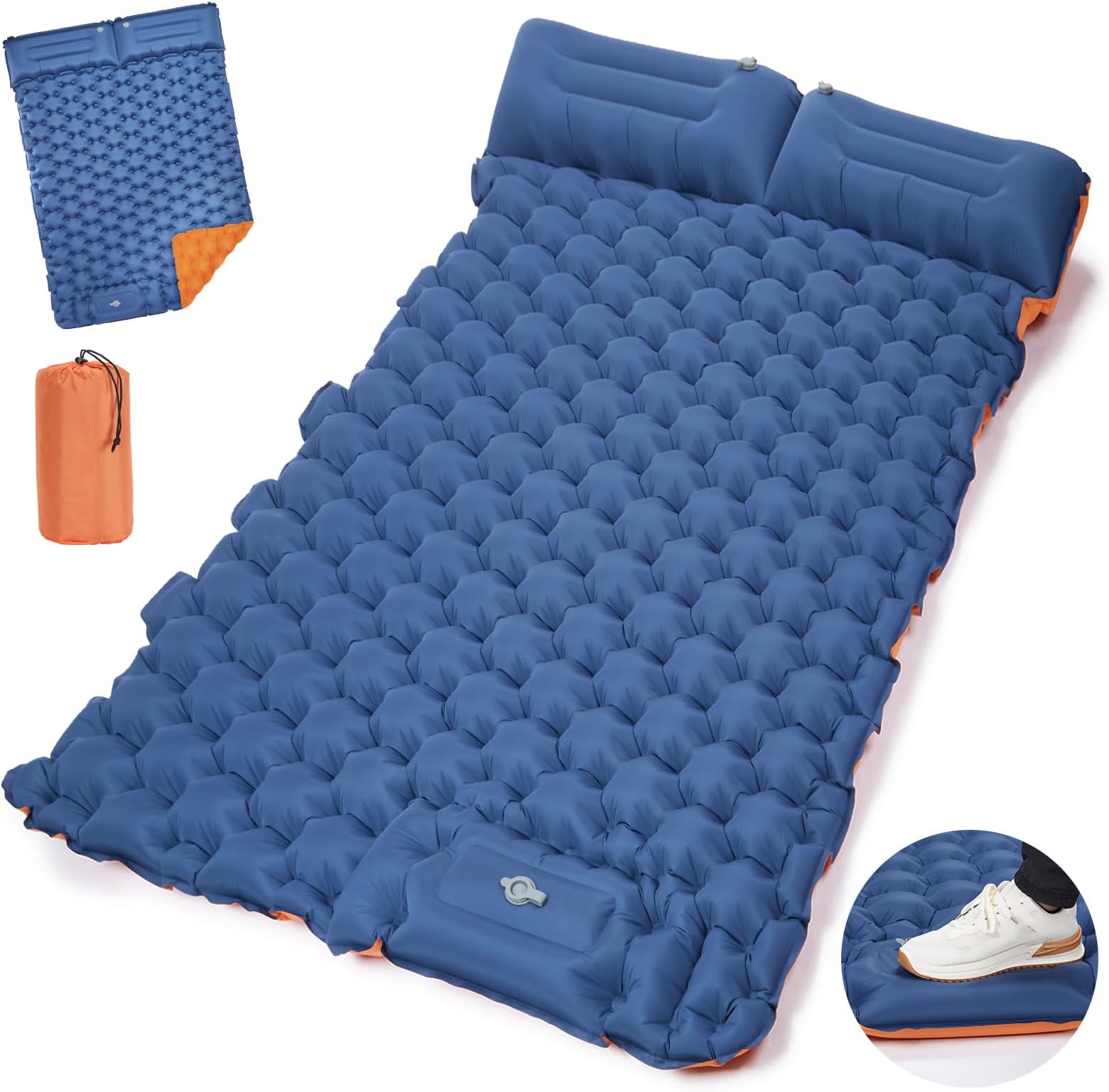 CAMULAND Self-Inflating Double Camping Sleeping Pad with Built-in ...