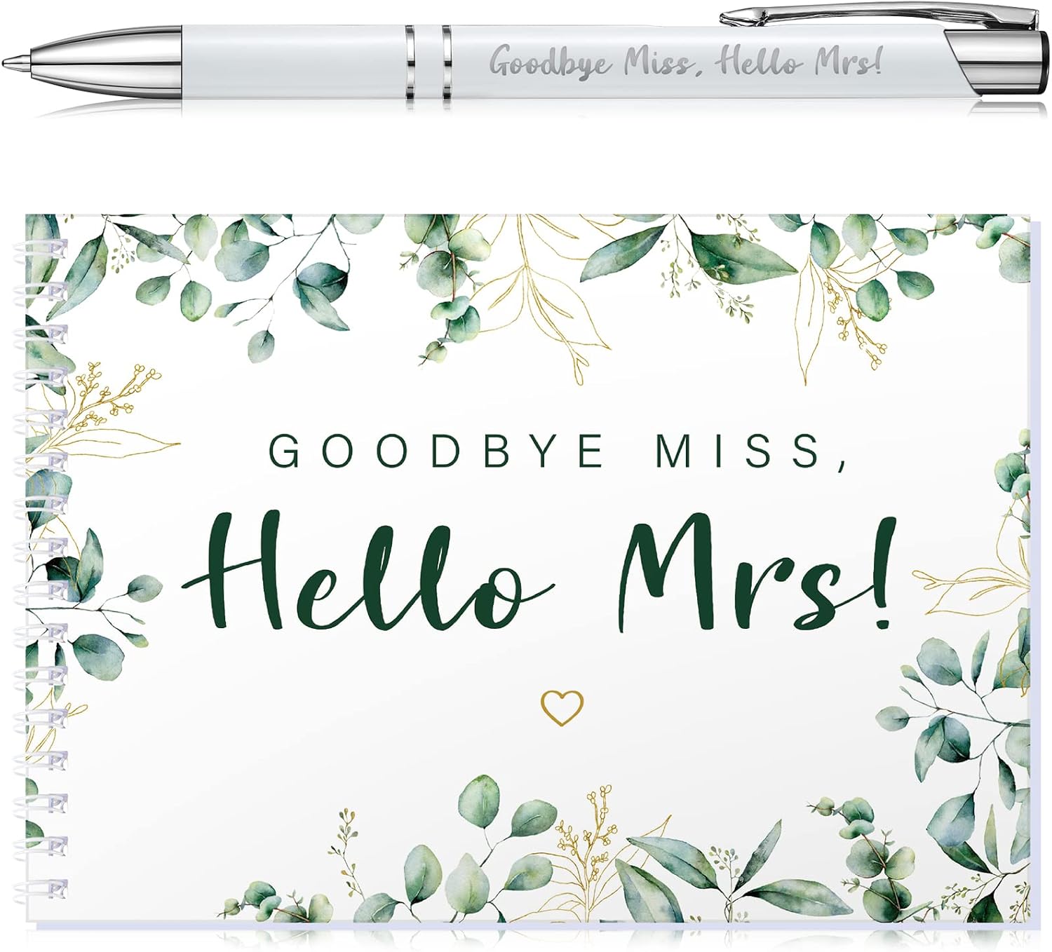 Tenare Goodbye Miss Hello Mrs Hen Party Guest Book and Keepsake Pen ...