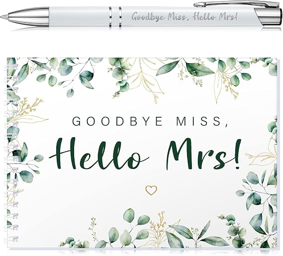 Tenare Goodbye Miss Hello Mrs Hen Party Guest Book and Keepsake Pen ...