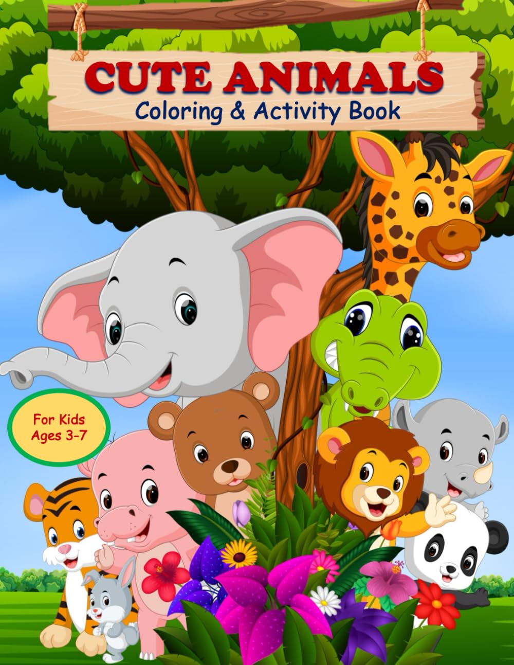 Cute Animals Coloring & Activity Book: Fun, Simple, And Easy Coloring ...