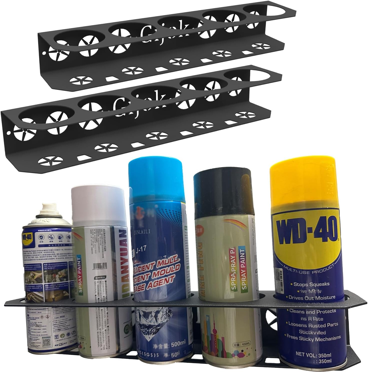 Amazon.com: QWORK Heavy-Duty Aerosol Spray Can Holder Rack Organizer ...