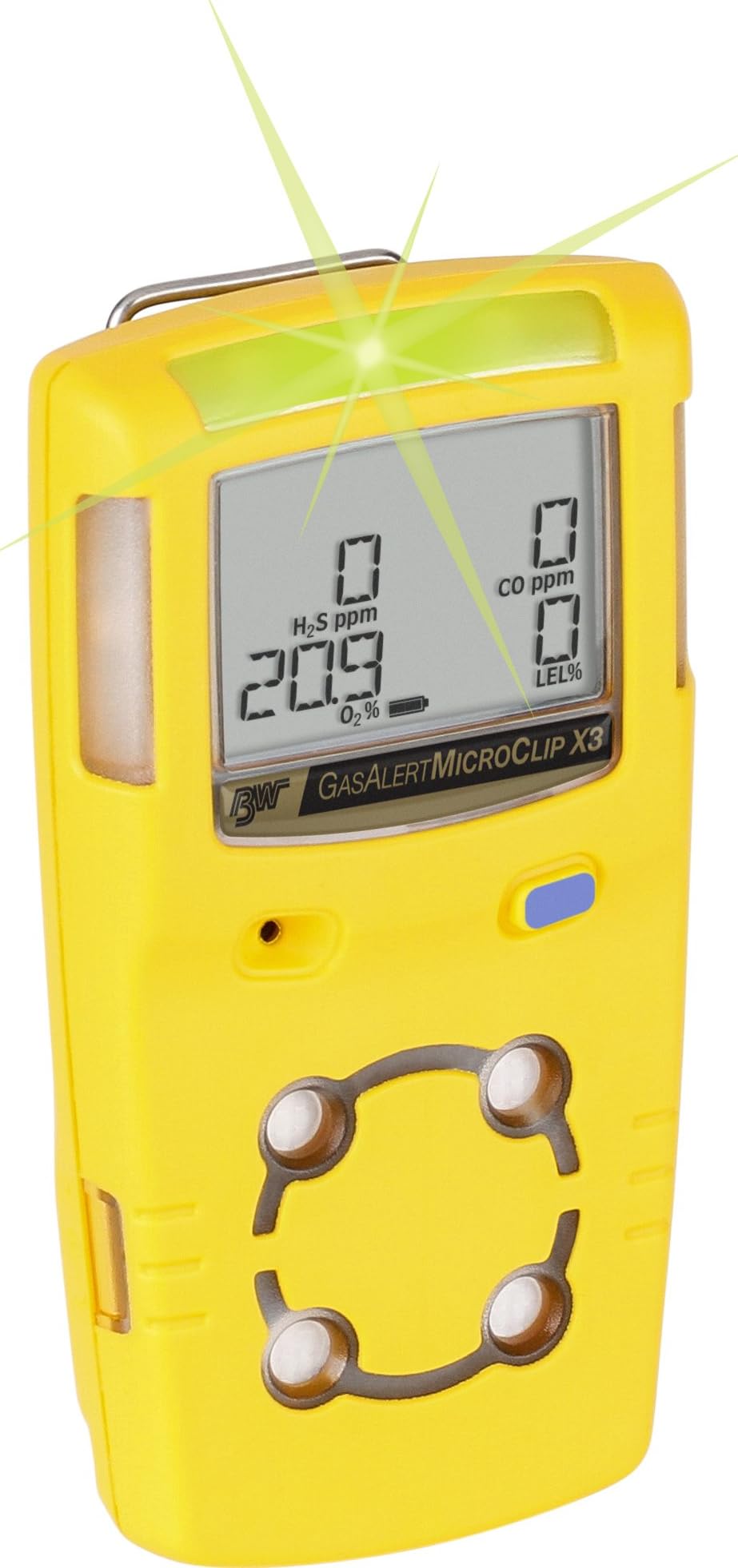 GasClip Simple, Multi-Gas Portable Gas Detector, 3-year Disposable (O2 ...