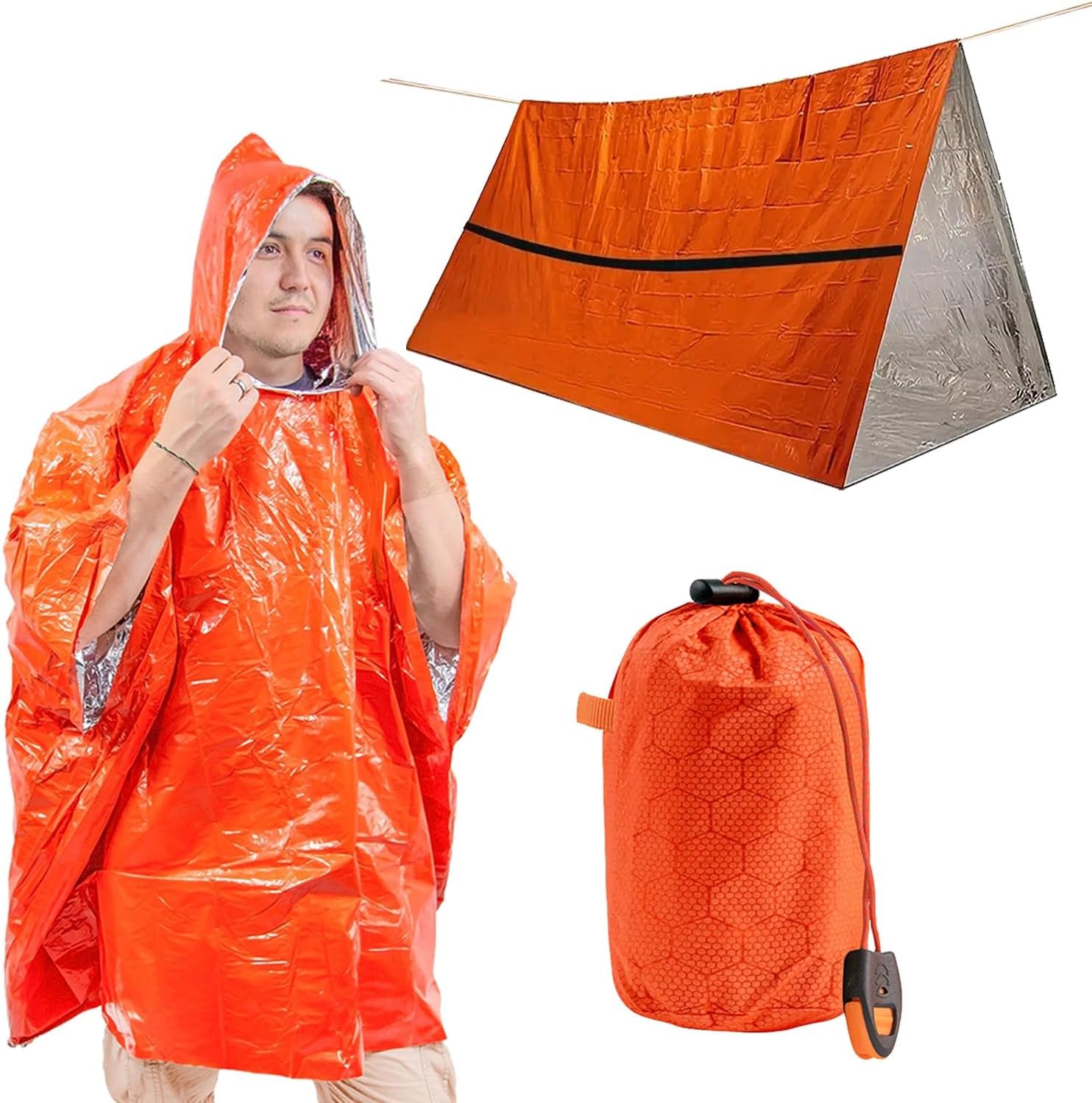 Amazon.com: TOPACIO Survival Tent - Emergency Ponchos with Hood ...
