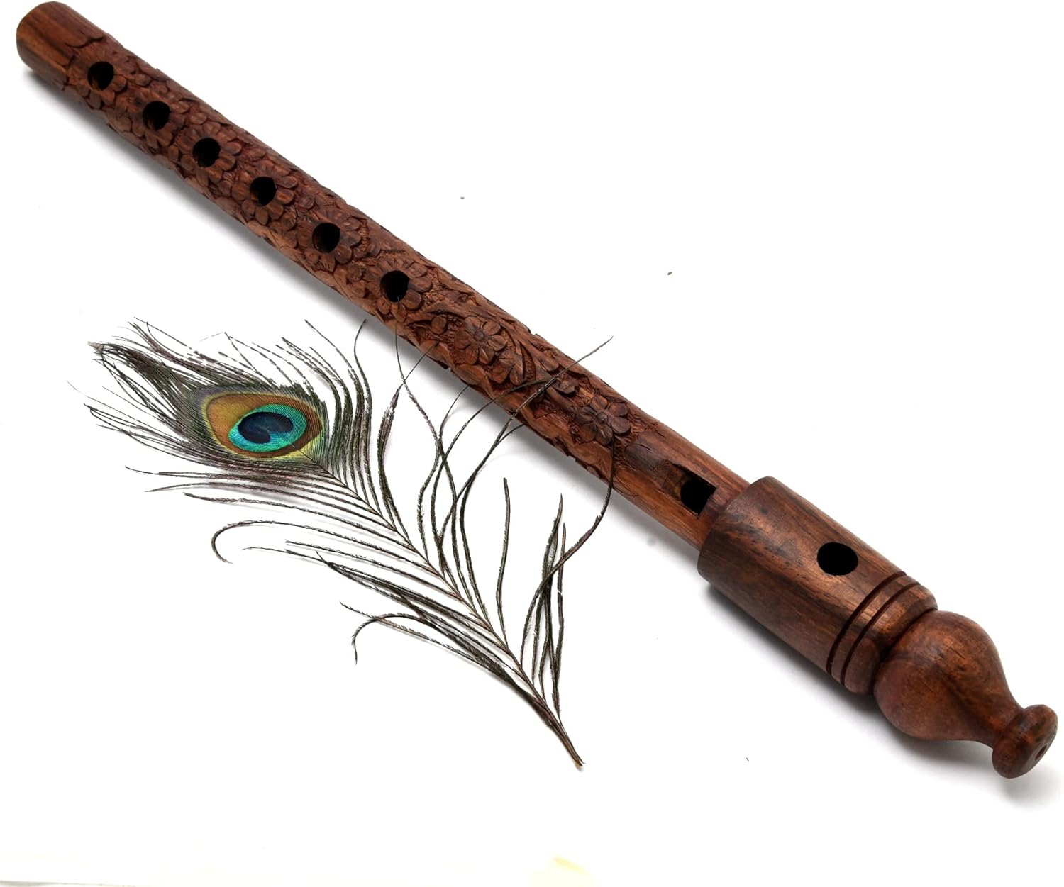 KSJONE Handmade Hand Carved Mouth Woodwind Instrument Flute Wooden ...