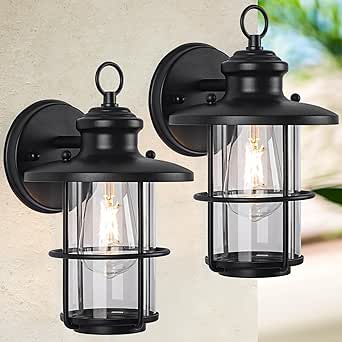 Brilvibera Outdoor Light Fixture 2 Packs, Exterior Waterproof Wall ...