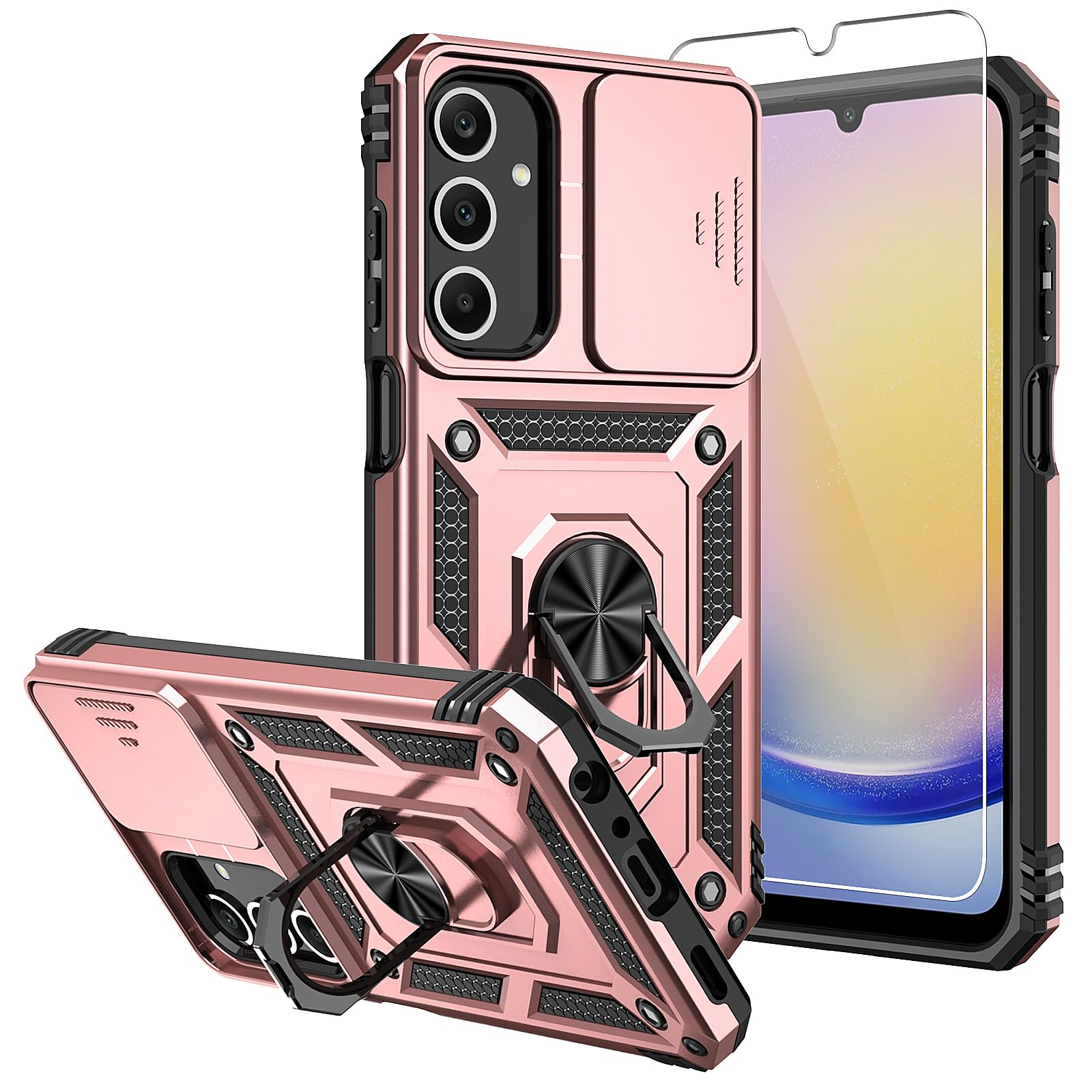 Amazon.com: for Galaxy A25 5G Case,with Screen Protectors and Camera Cover,[Military Grade] 16ft ...