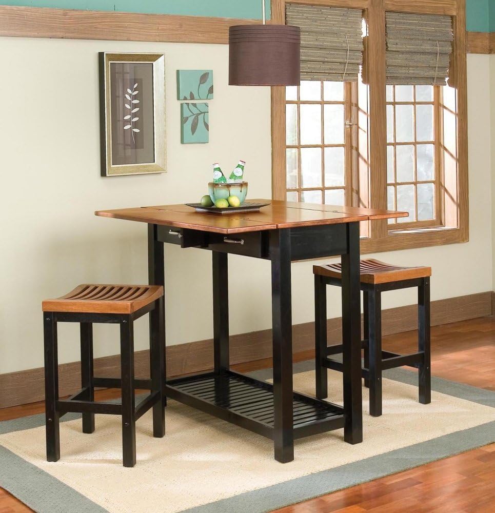 Amazon.com: Home Styles Expandable Console Dining Table with Stools ...
