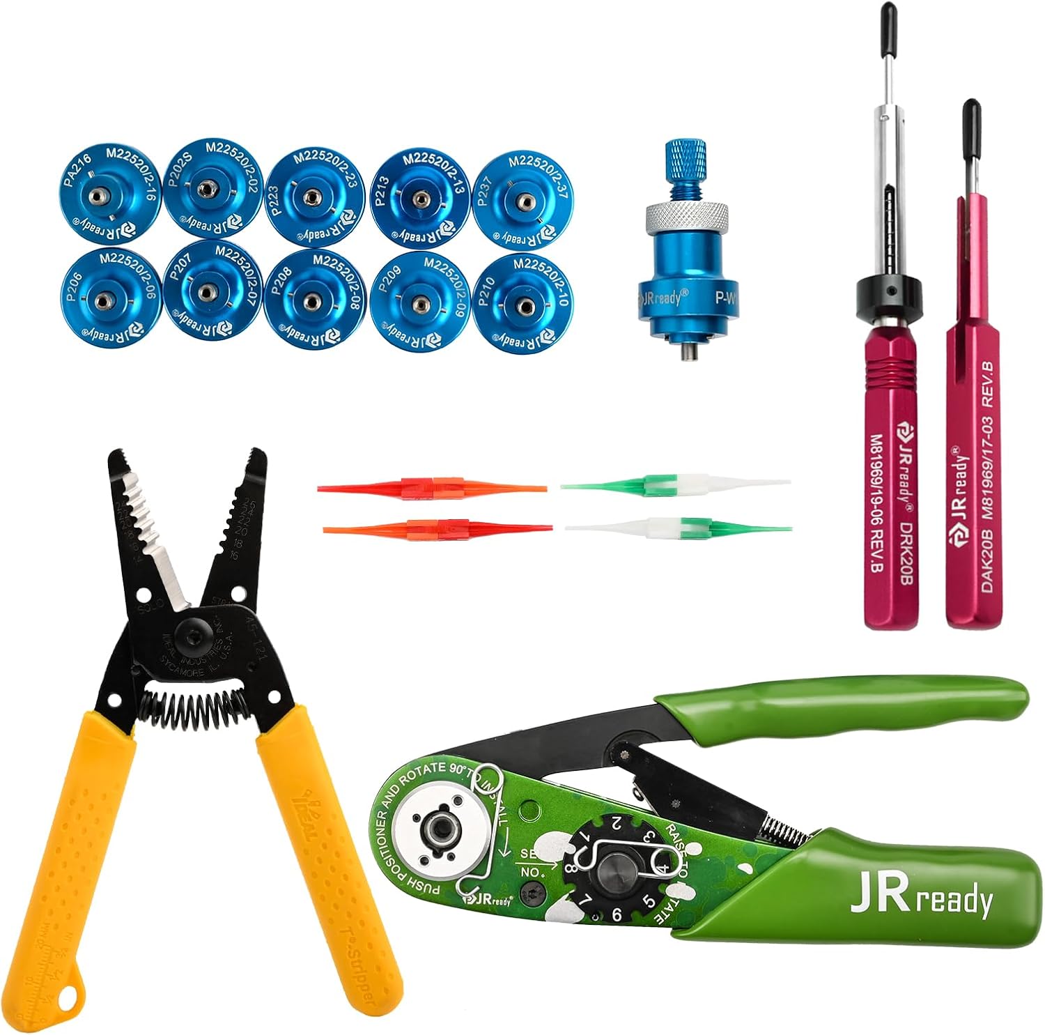 JRready ST1060 Tool Kit,YJQ-W1A Crimper M22520/2-01&Ideal 45-416 Wire ...