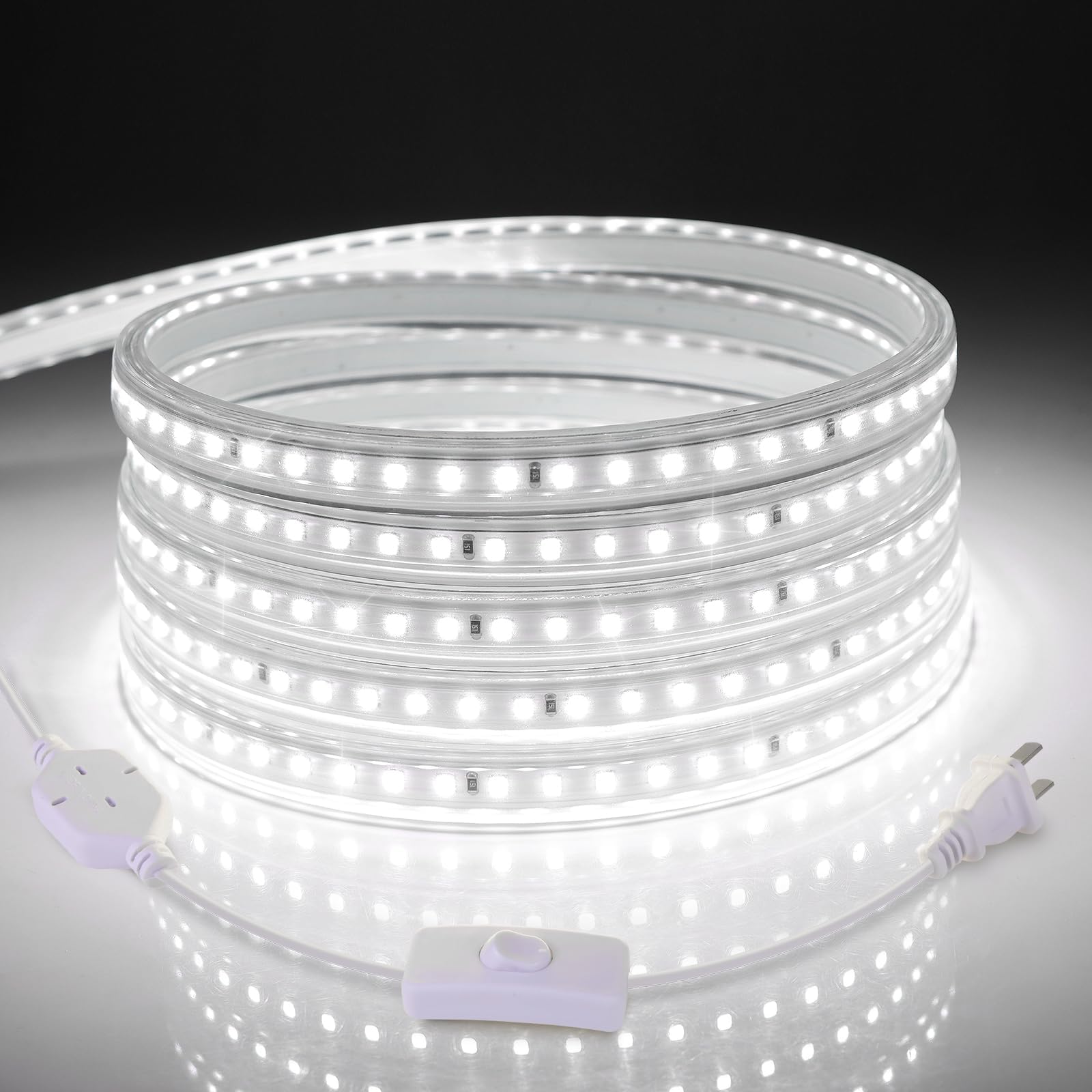 Amazon.com: AIMENGTE LED Strip Lights for Room, AC 110V, 240LEDs, 6500k ...