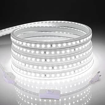 Amazon.com: AIMENGTE AC 110V Outdoor LED Strip Lights, IP65 Waterproof ...
