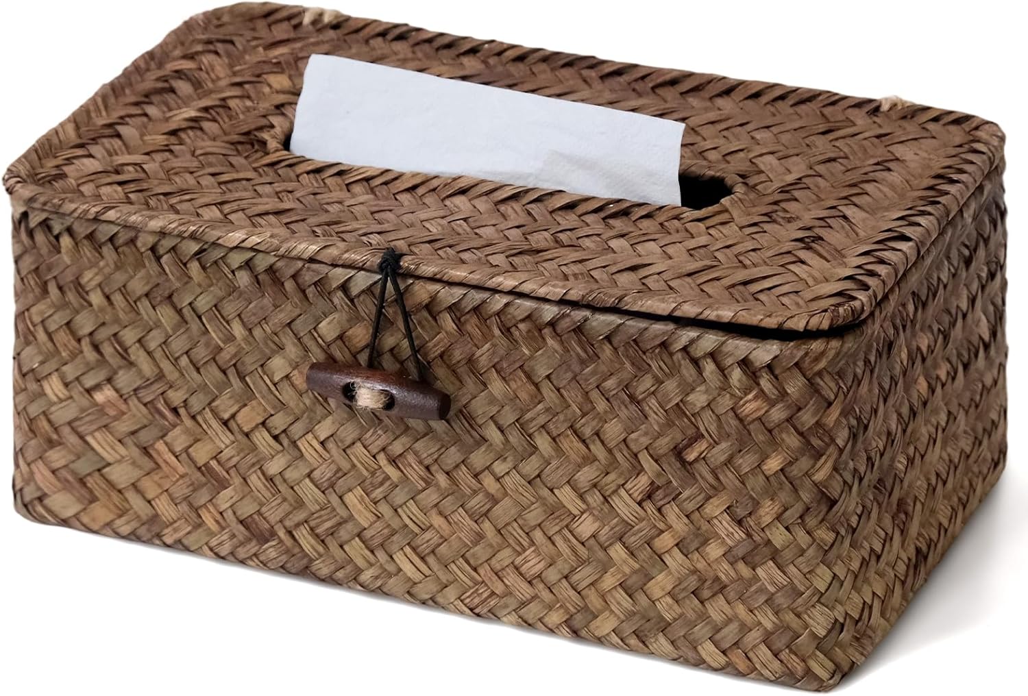 Amazon.com: Rectangle Wicker Tissue Box Cover, Natural Seagrass Tissue ...