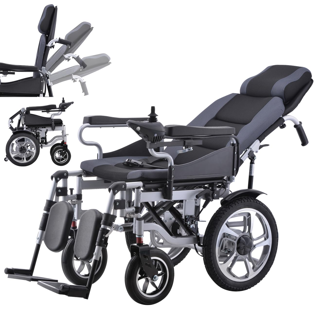 Amazon.com: Reclining Electric Wheelchair for Adults Folding Power ...