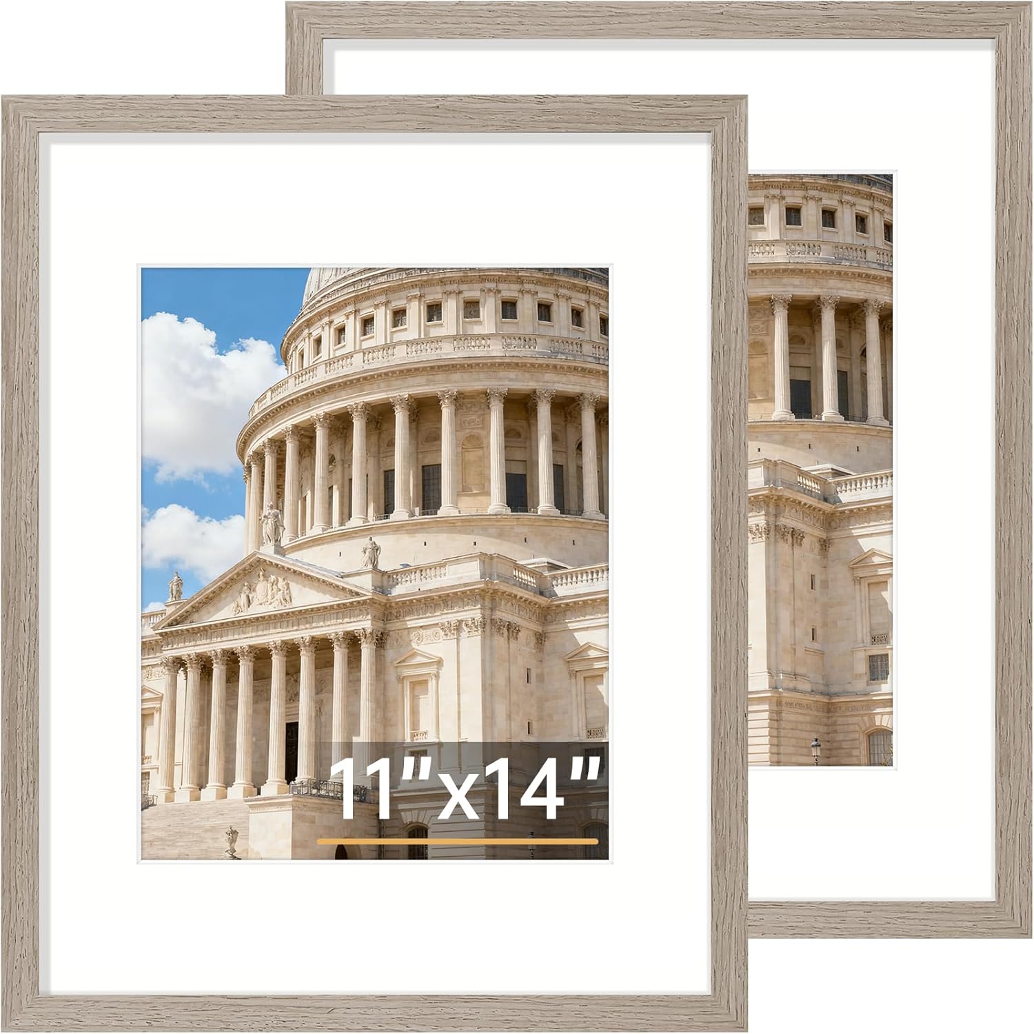 Amazon.com - Vittanly 11x14 Picture Frame Set of 2, Solid Wood Frame ...