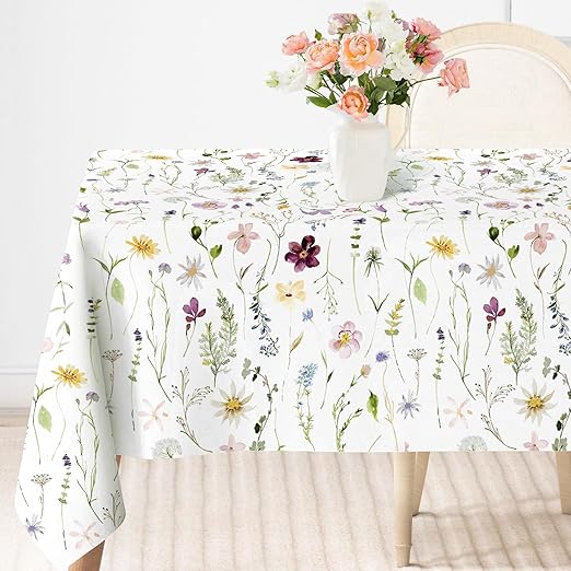 Amazon.com: Generic AnyDesign Floral Tablecloth Rectangle Watercolor ...
