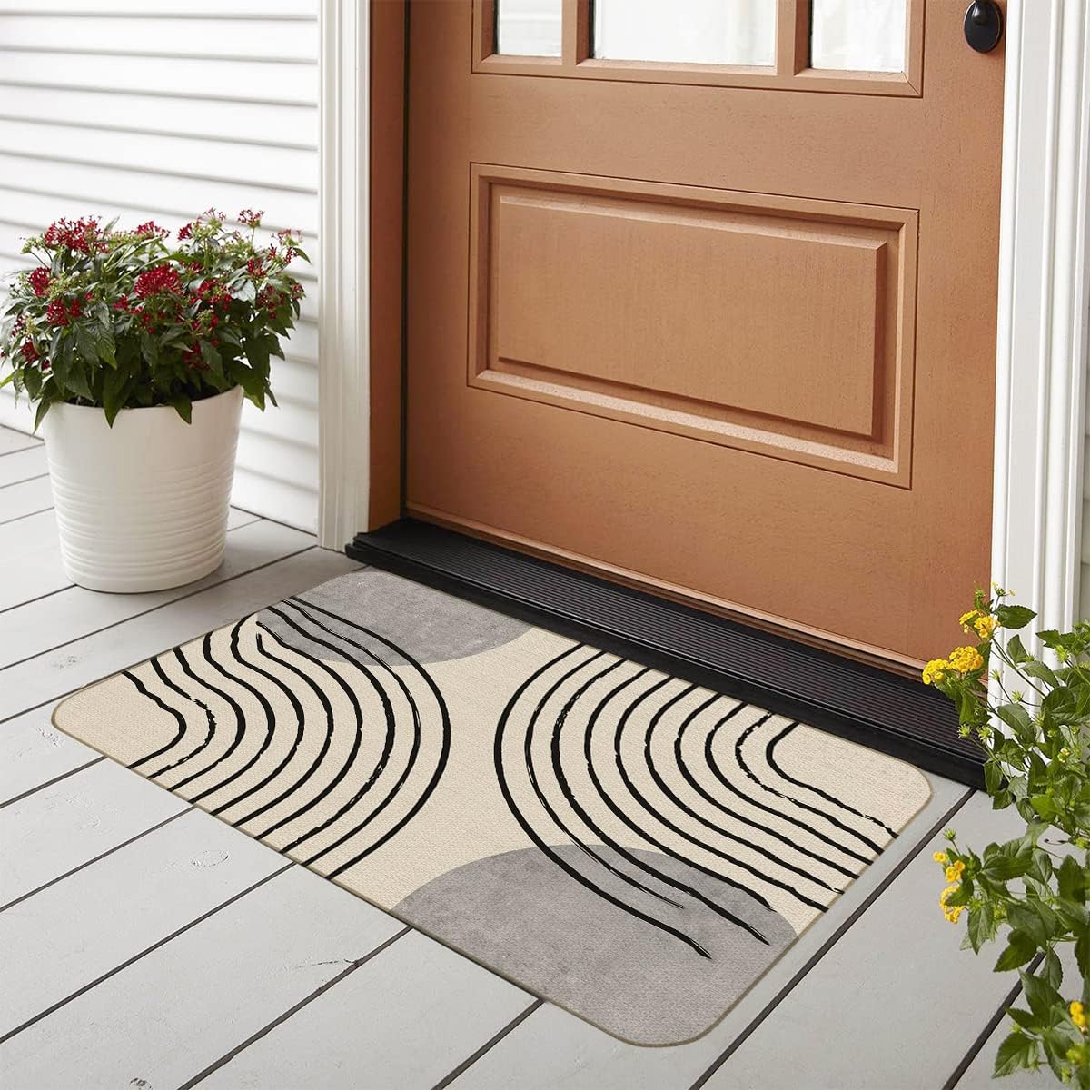 Tapete abstracto bohemio doble gris para puerta de equilibrio de arco ...