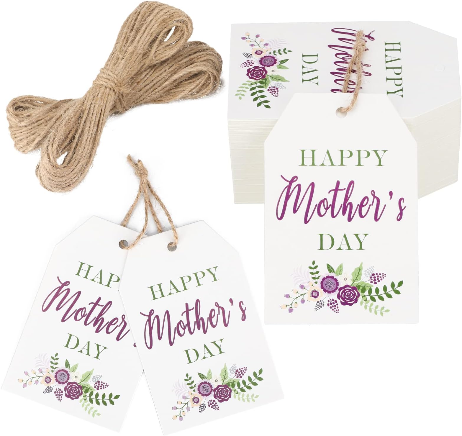 Amazon.com: joycraft Mother's Day Gift Tags - 100PCS Floral Happy ...