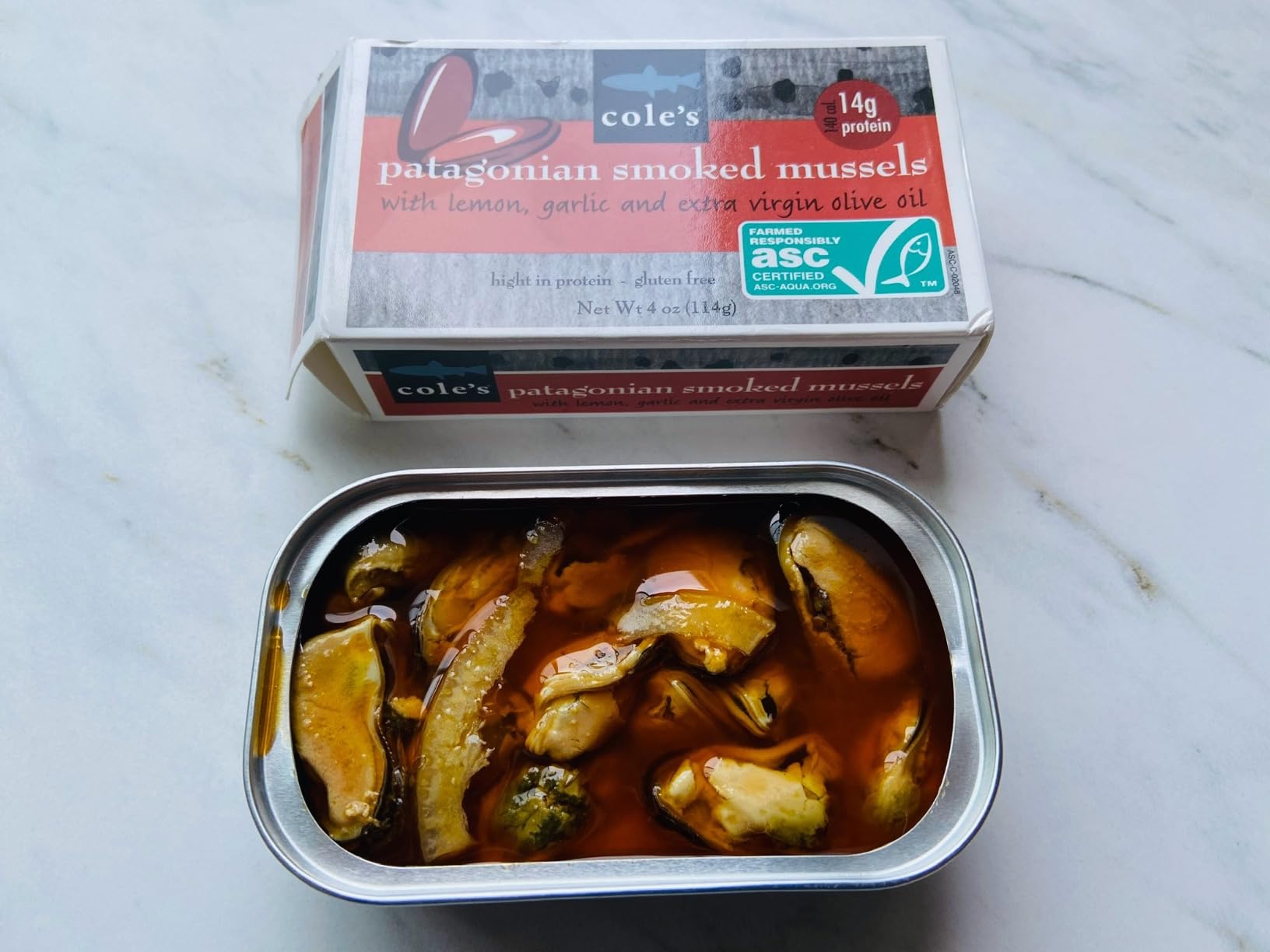 Amazon.com : Cole’s Patagonian Smoked Mussels Canned with Lemon ...