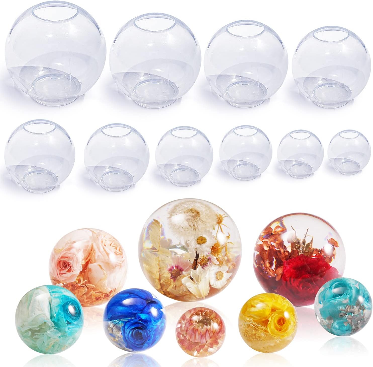 Amazon.com: DTOHO 10 PCS Sphere Resin Silicone Molds, Epoxy Resin Molds ...