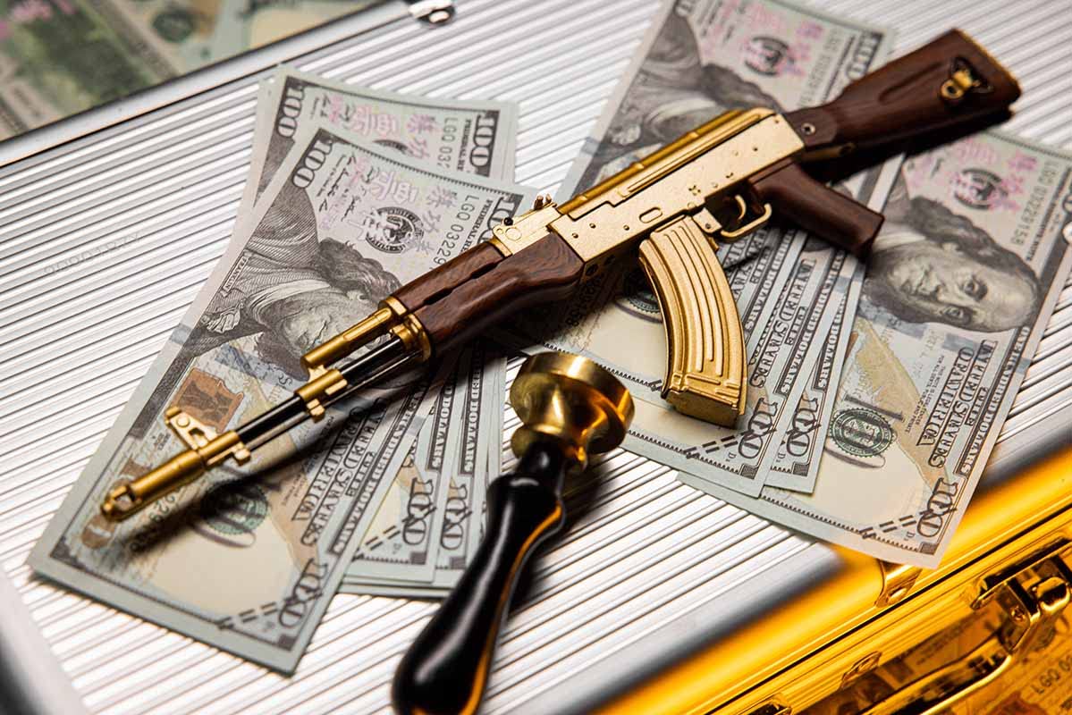Gold Ak 47 And Money