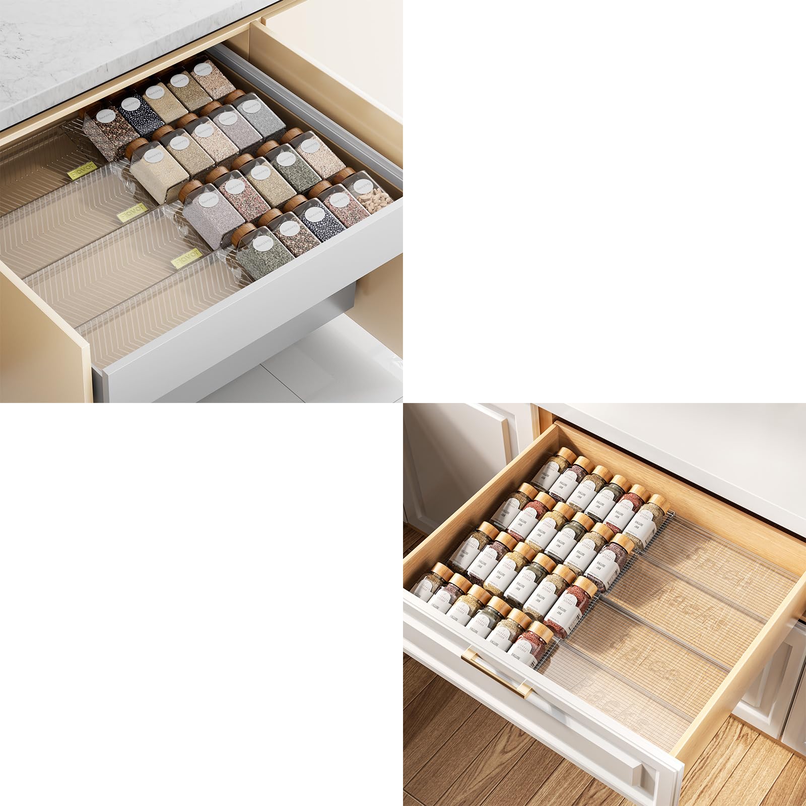 Amazon.com: 4 Tier- 4 Pack Clear Acrylic Drawer Seasoning Organizer and ...