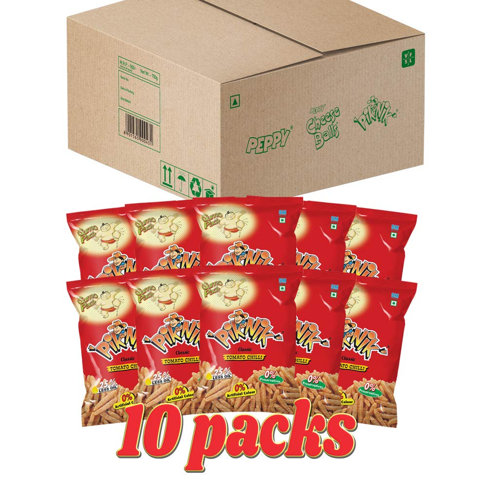 PIKNIK Classic Tomato Chilli Jumbo Box Pouch, 10 x 60 g : Amazon.in ...