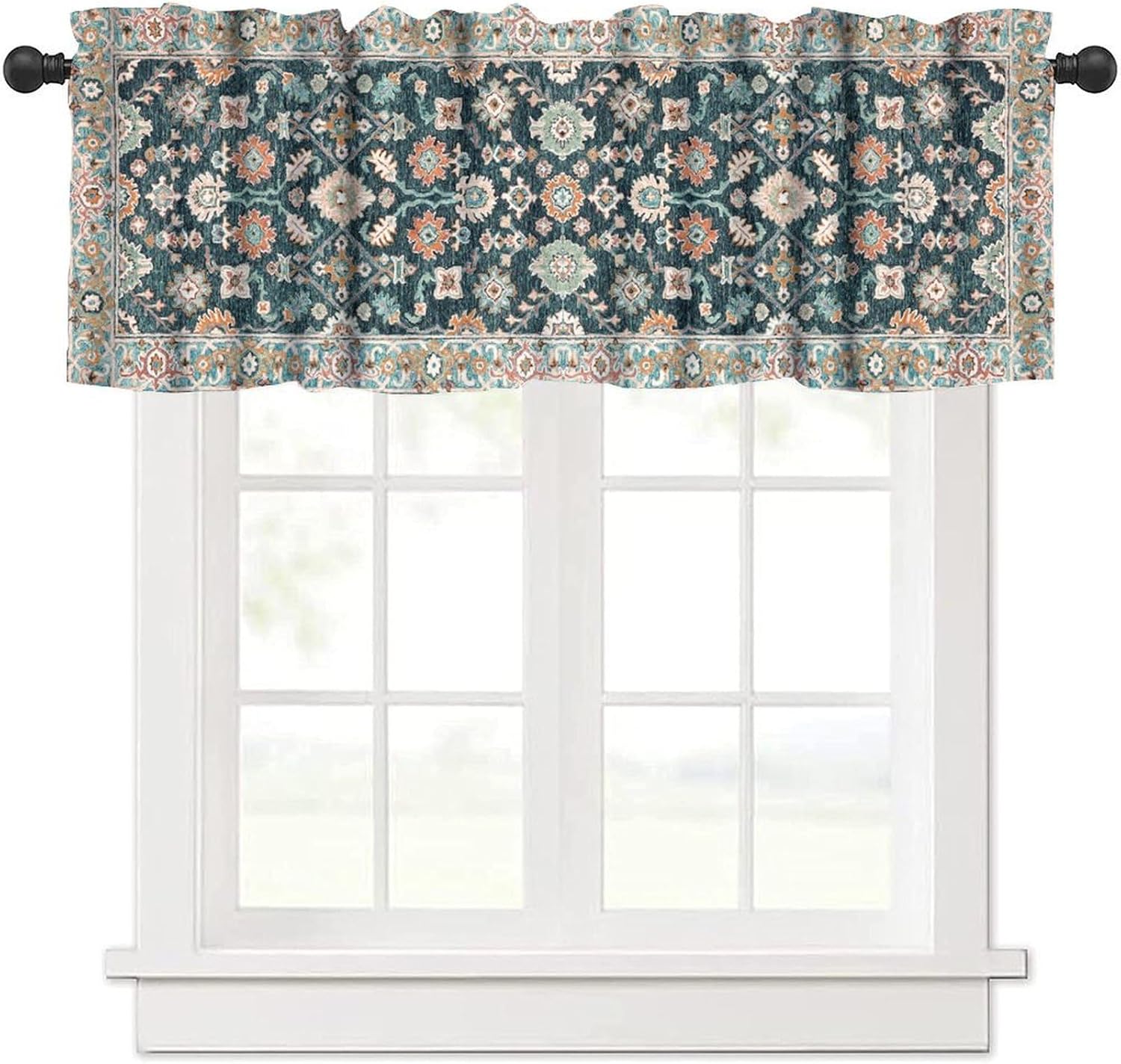 Amazon.com: SENQIAN Vintage Boho Floral Window Valance,Rustic Country ...