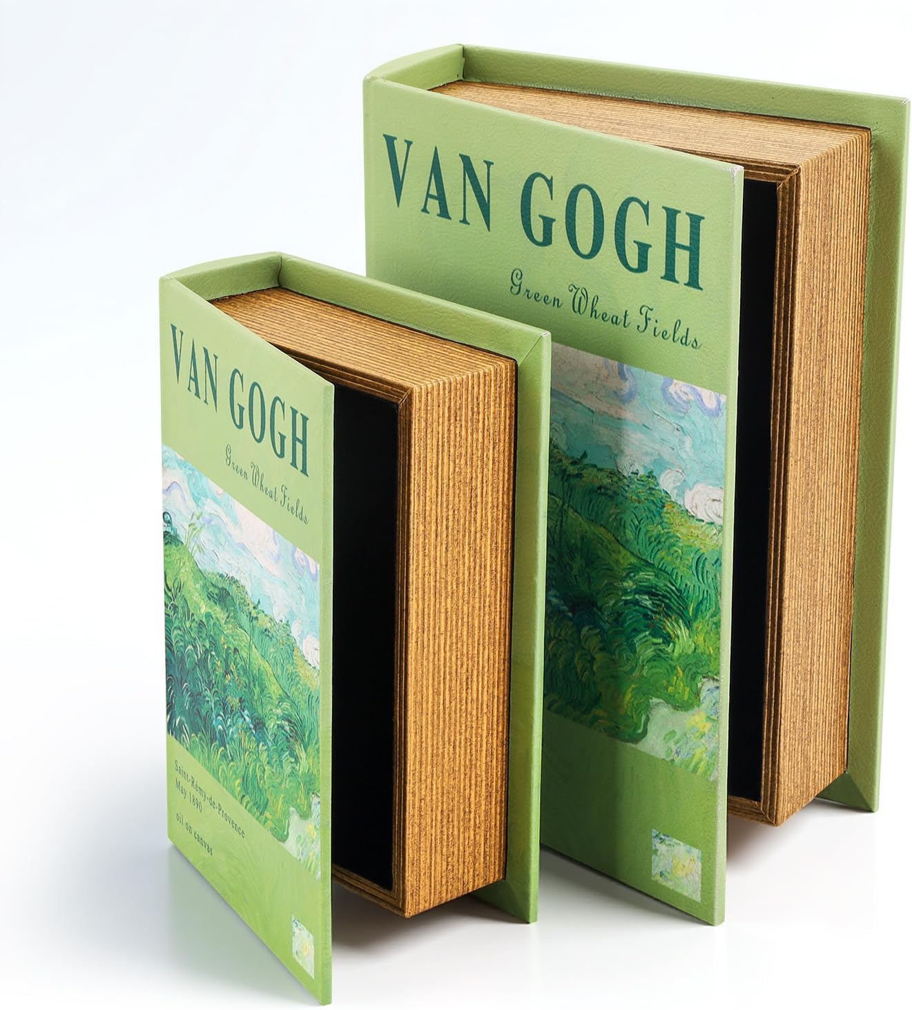 Amazon.com: Vogholic Decorative Books Storage Box Leather & Wood Decor ...