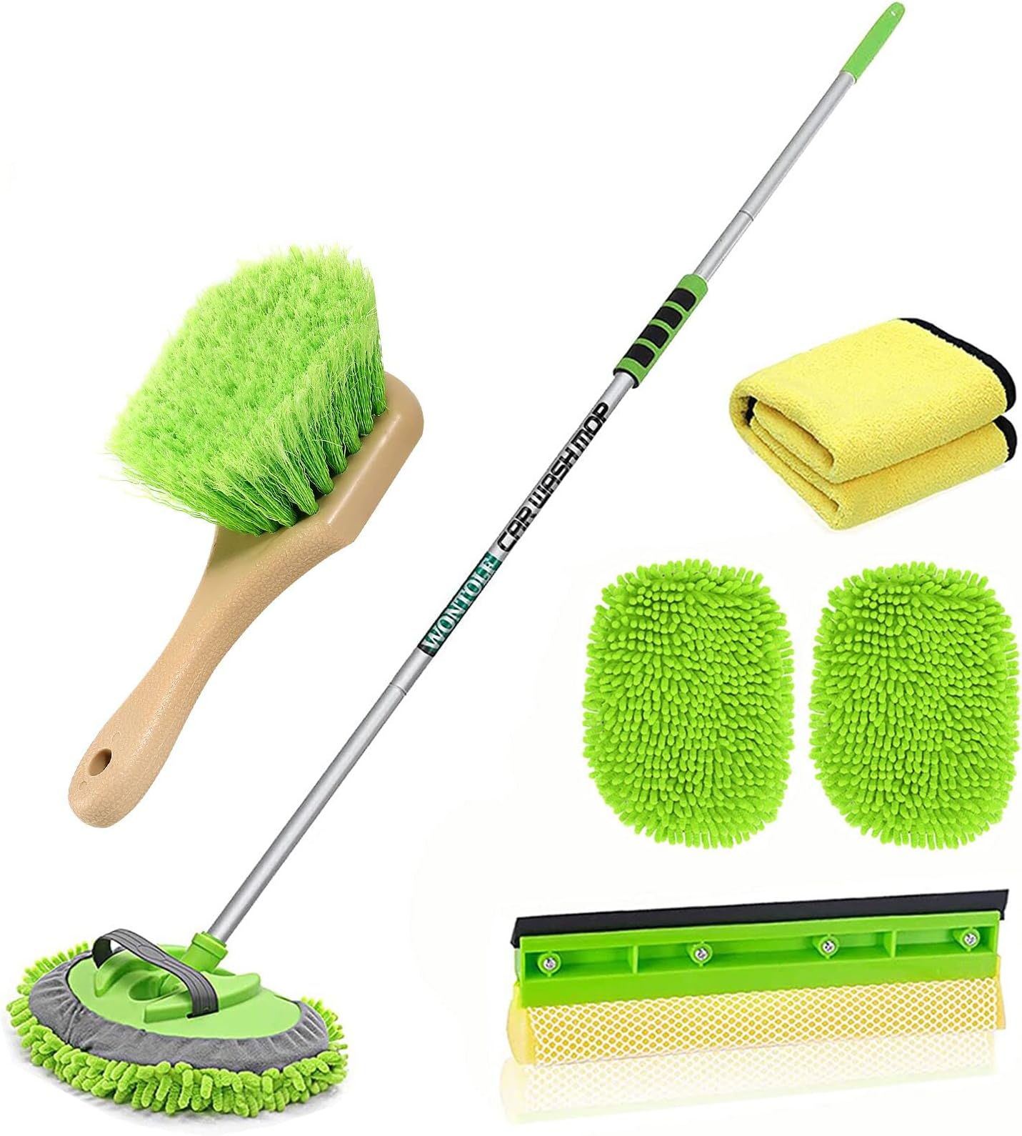 Amazon.com: Wontolf 62'' Car Wash Brush with Long Handle Chenille ...