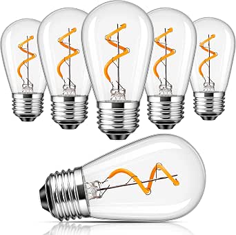 Sphoon Outdoor String Light LED Bulbs S14 Replacement LED Spiral ...