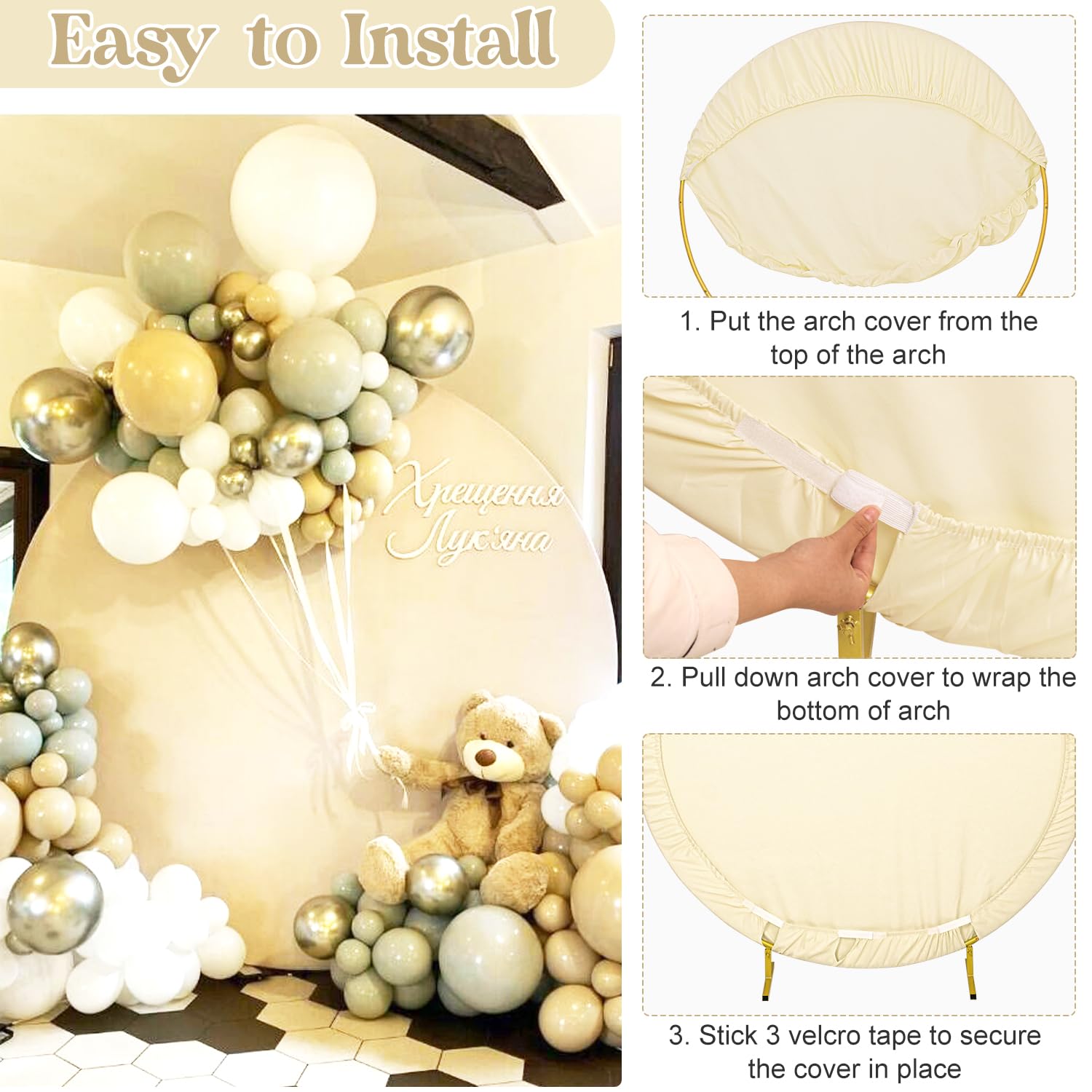 Snapklik.com : 6FT Round Wedding Arch Cover For 6FT Circle Arch Stand ...