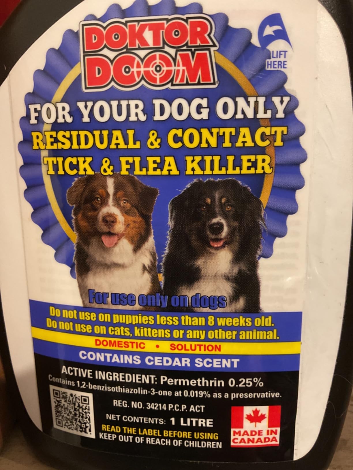 Doktor Doom “for Your Dog Only” Residual & Contact Tick & Flea Killer w ...