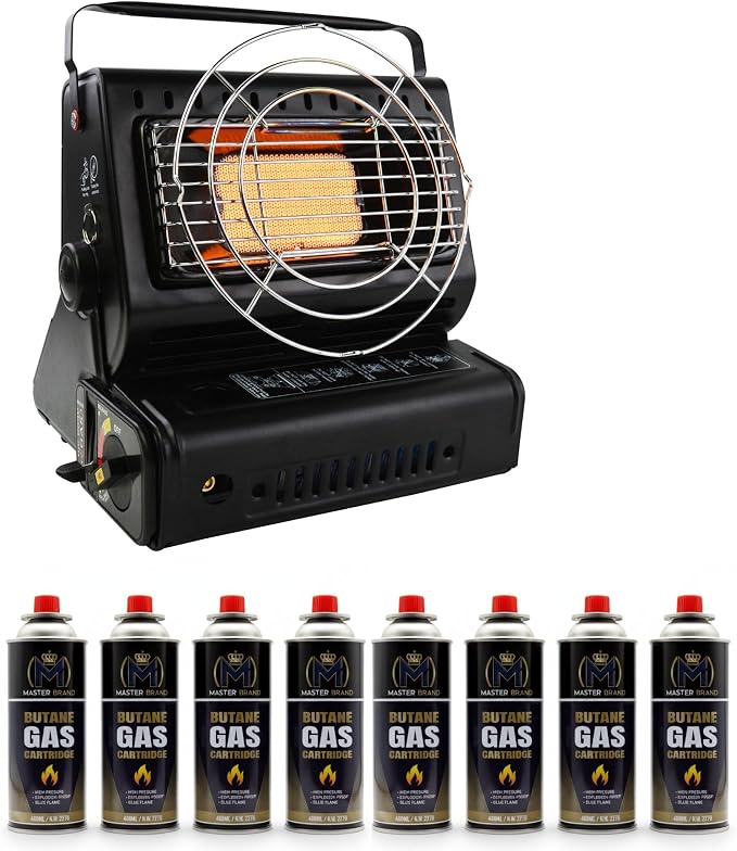Portable Gas Heater with 8 Butane Gas Canisters – Outdoor Camping ...