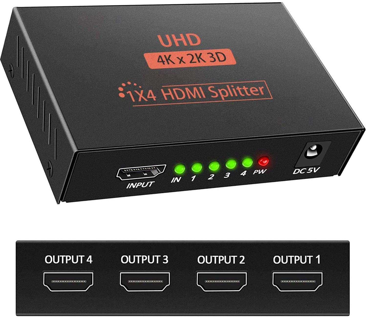 Microware UHD 4K2K 1x4 HDMI Splitter for Full HD 1080P Support 3D (1 in ...