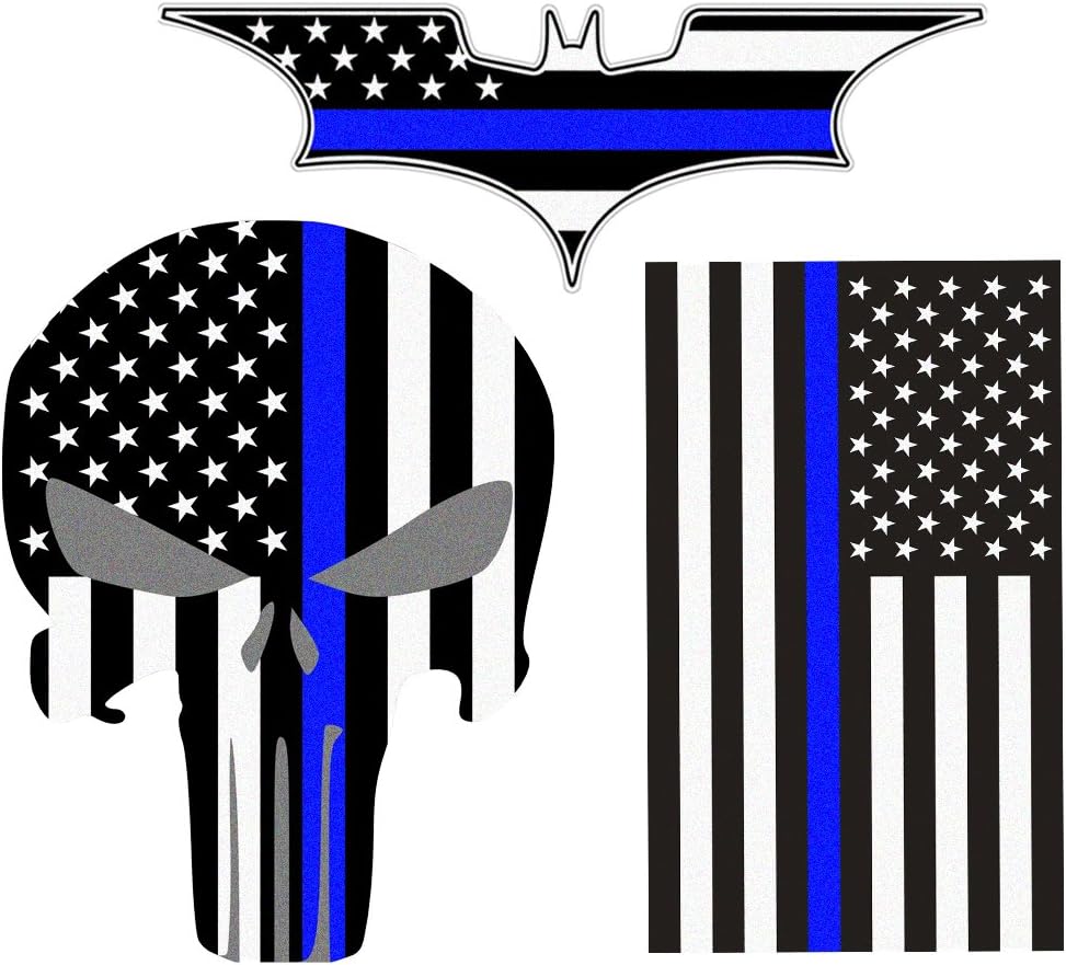 Amazon.com: CREATRILL Bundle Reflective Thin Blue line Stickers - Thin ...