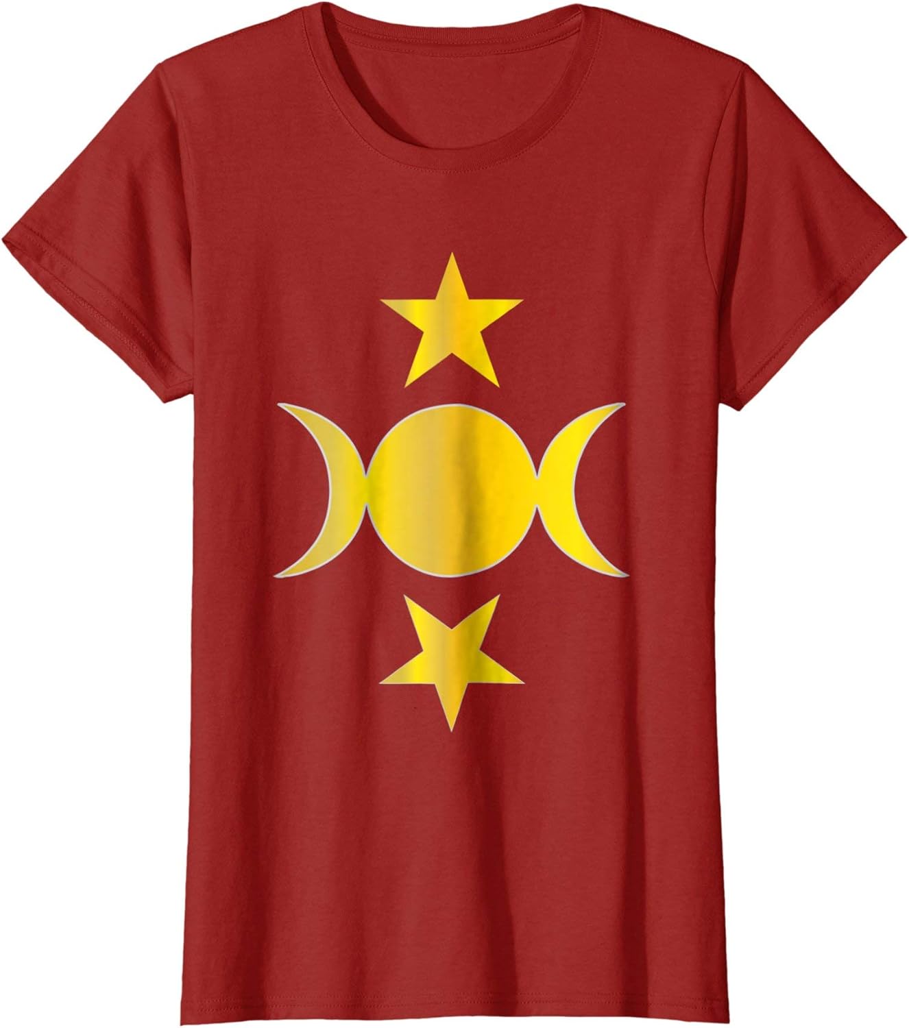 Amazon.com: Gold Wiccan Triple Goddess Symbol Full Moon Stars Neopagan ...