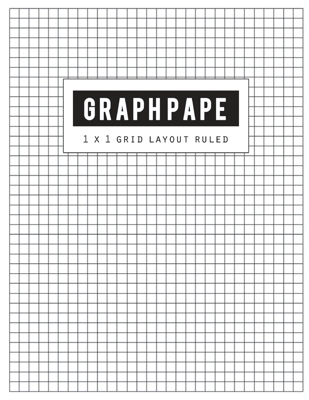 Graph Pape 1x1 Grid Layout: Black Lines Law Ruled Letter, Writing Paper ...
