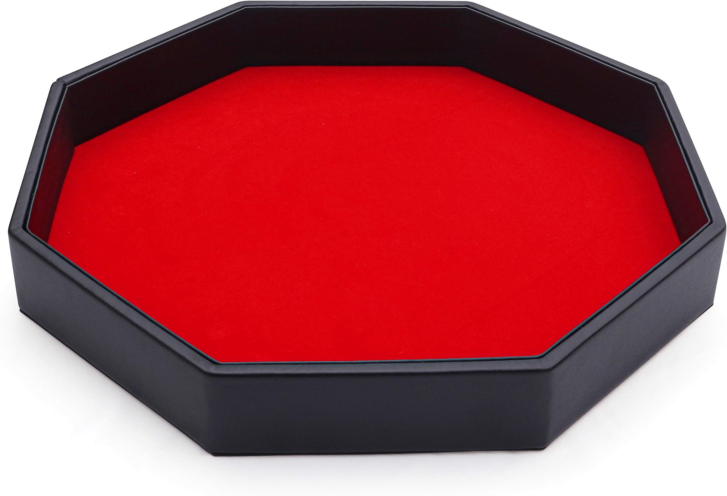 Belle Vous Piste de Dés Octogone en Simili Cuir Noir et Velours Rouge ...
