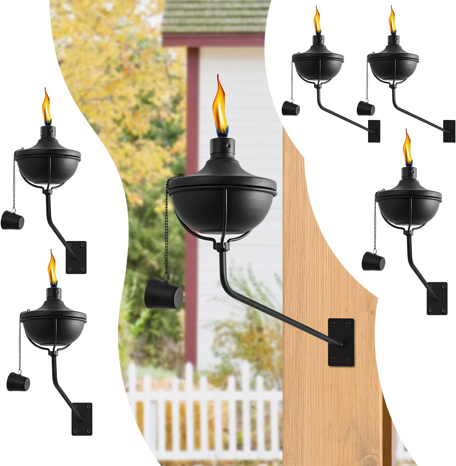Amazon.com : USA Tiki Torch Deck or Fence Mount fits Both 3/4" & 1 ...